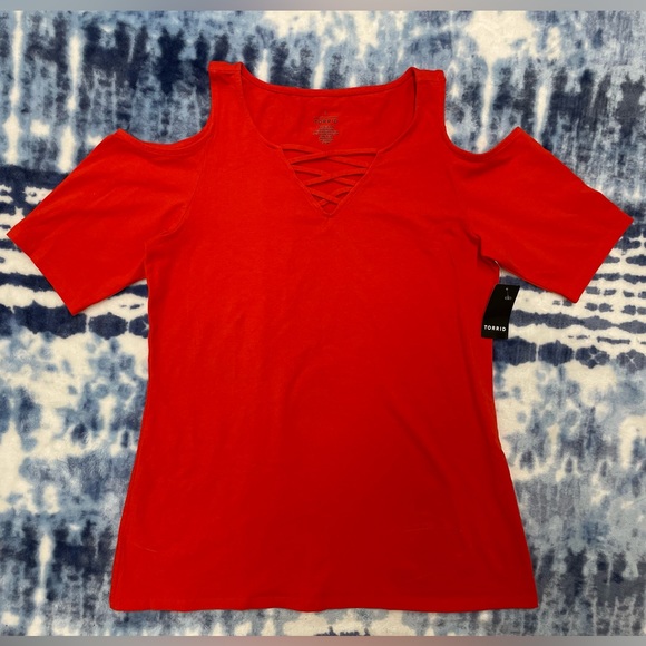 torrid | Tops | Nwt Torrid 4k Red Strappy Foxy Tee Size X | Poshmark